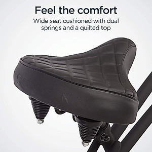 Schwinn Huron Beach Cruiser Bike for Adult, 3-Speed, Coaster Brake, 26-Inch Wheels, 17-Inch Step-Over Steel Frame, Full Front & Rear Fenders, Classic Handlebar, Black