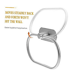 DOITOOL Towel Ring Hand Towel Adhesive Shelf Hook Vintage Towel Hanger Rod Sink Mount Dish Dryer Stand Black Hanger Bathroom Towel Hanger Towel Holder Single Shot Counter Stainless Steel
