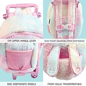Funday Long Hair Unicorn Kids Backpack with Removable Wheel backpack for girls and boys