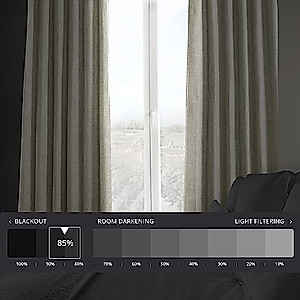 HPD Half Price Drapes Faux Linen Room Darkening Curtains - 108 Inches Long Luxury Linen Curtains for Bedroom & Living Room (1 Panel), 50W X 108L, Oatmeal