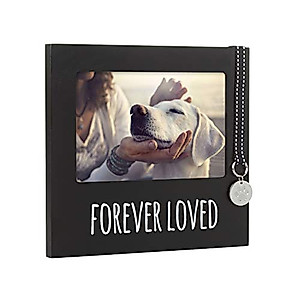 Pearhead Forever Loved Pet Keepsake Picture Frame, Dog Photo Frame for Pet Owners, Dog Memorial Frame, Wall Mount And Tabletop Frame, 4x6 Photo Insert, Black