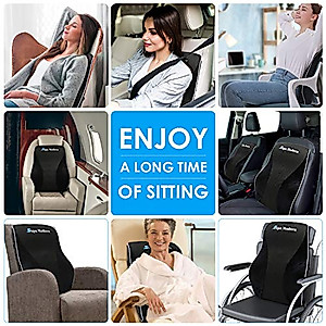 Lumbar Support Pillow for Office Chair and Car Seat Back Support Memory Foam Back Cushion for Lower Back Pain Relief, Lower Back pillow for Gaming Chair, Desk Chair with 3D Mesh Cover Adjustable Strap