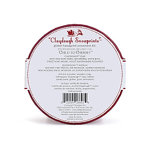 Child to Cherish Glitter Baby Handprint First Christmas Ornament Kit with Wooden Ring