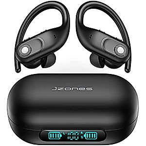 Wireless Earbuds Bluetooth Headphones 130Hrs Playtime with 2500mAh Wireless Charging Case LED Diaplay Hi-Fi Waterproof Over Ear Earphones for Sports Running Workout Gaming