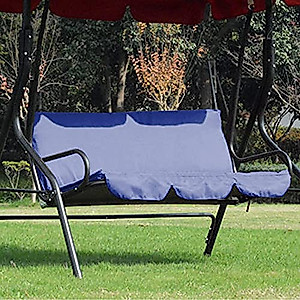 Swing Canopy Replacement Swing Cushion Cover, 3 Seat Premium 190T Polyester Taffeta Swing Seat Cover Waterproof Swing Chair for Patio Courtyard Garden 59.1 x 19.7 x 3.9in