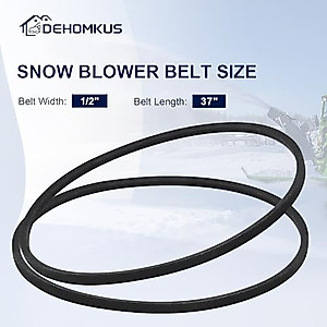 2pcs Snow Thrower Belt 954-04195 for MTD 754-04195 954-04195 954-04195A Fits Troy-Bilt Craftsman Snowblowers - 2 Pack RAW Edge Auger Drive Belt(1/2" x 37")