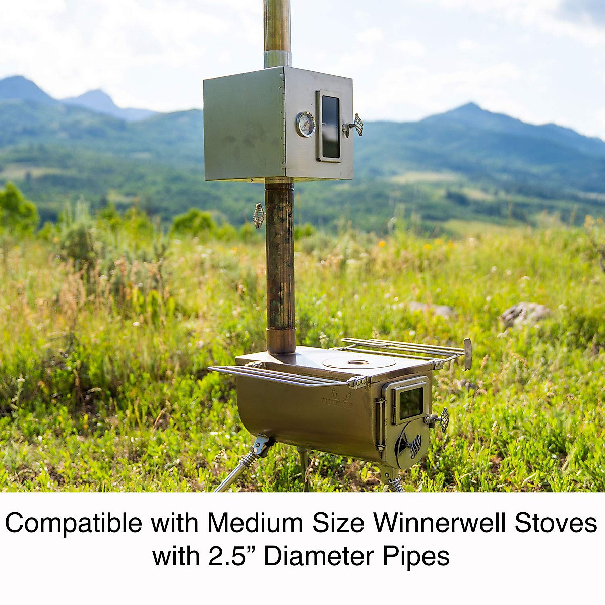 WINNERWELL Pipe Oven 2.5 Inch | Compatible with Medium Size Tent Stoves with 2.5 Inch Chimney Pipe