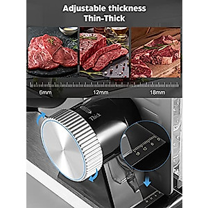 OSTBA Foldable Meat Slicer,Electric Deli Food Slicer with Food Tray,0-18mm Adjustable Thickness Meat Slicer for Home,Portable Collapsible Food Slicer with Stainless Steel Blades, Cuts Ham,Bread,Cheese