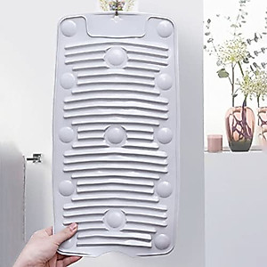 T Tool 2Pcs Silicone Washboard Portable Folding Laundry Board Scrubbing Board Basin Bucket Hand Wash Clothes Laundry Pad Suction Cup for Hand Washing Clothes Grey Tool