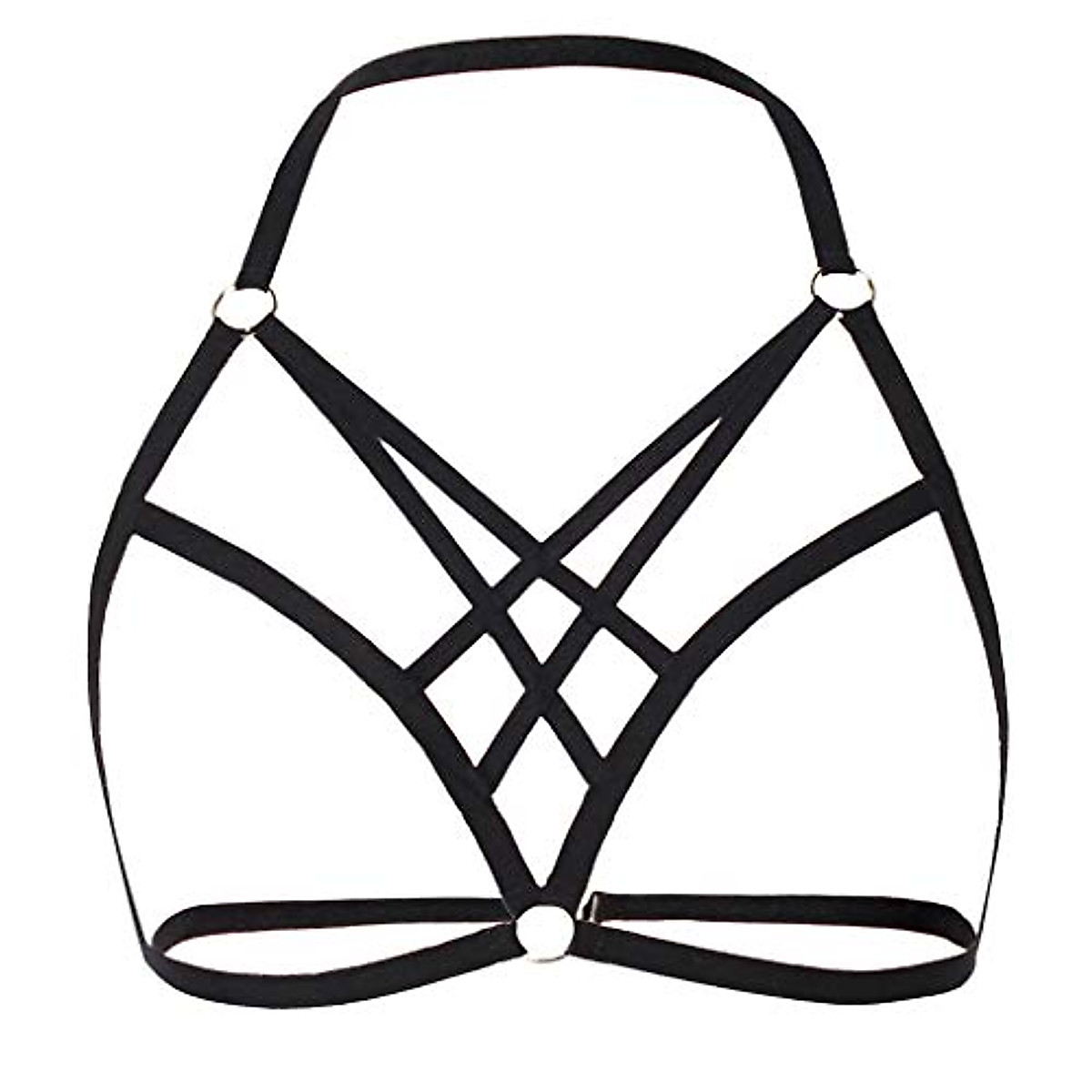 Toxz Alluring Women Cage Bra Elastic Cage Underwear Strappy Hollow Out Lingerie Bustier,Camisole Open Cup Lingerie,Plunging Eyelash