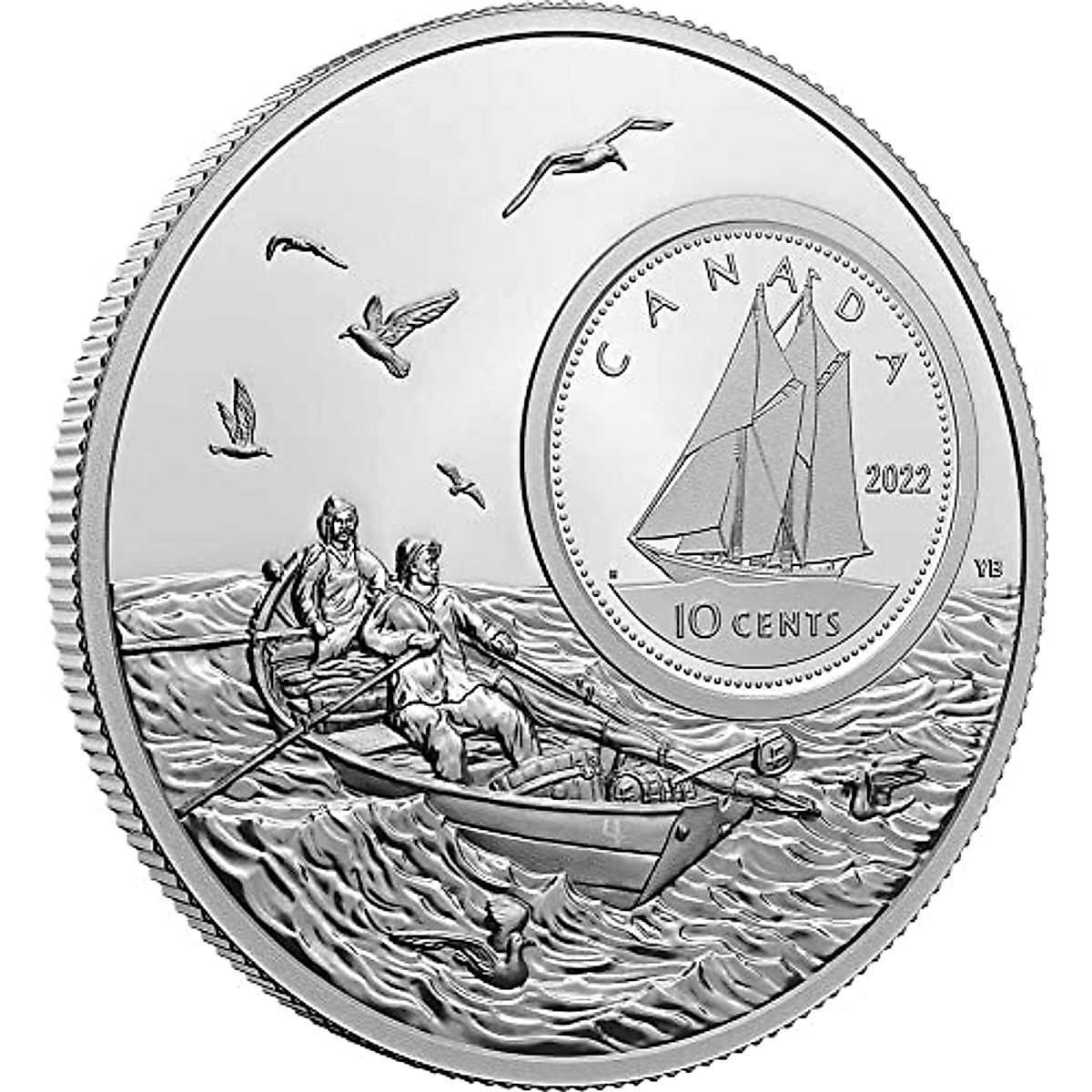 2022 DE Bigger Picture PowerCoin Bluenose 10 Cents The 5 Oz Silver Coin 10 Cents Canada 2022 Proof