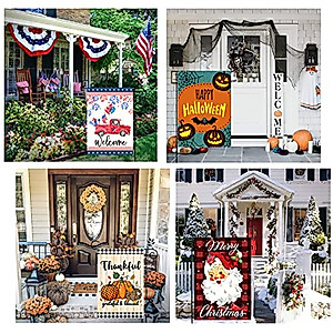 Yileqi Seasonal Garden Flags Set of 12 Double Sided Easter Spring Garden Flag Holidays Yard Flags, with Zipper Storage Bag, Festive Small Garden Flag Outdoor Decoration 12.5x18 Inch