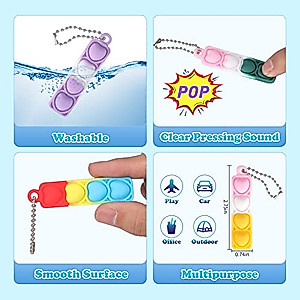 100Pcs Valentines Mini Pop It Fidget Toys Bulk Party Favors for Kids Pop Keychain Sensory Toys Bag Fillers Pop Toddler Carnival Treasure Easter Classroom Prizes Stress Reliever Anti-Anxiety Toy