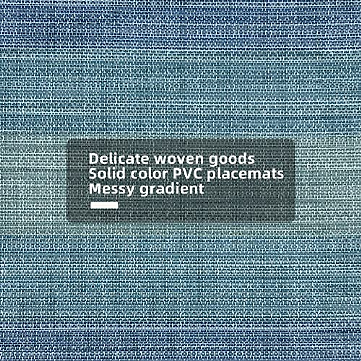 Canglifull Placemats Set of 6, Vinyl Woven Placemats, Beautiful Washable and Durable Non-Slip Table Placemats, Indoor/Outdoor Placemats (Blue, 6)