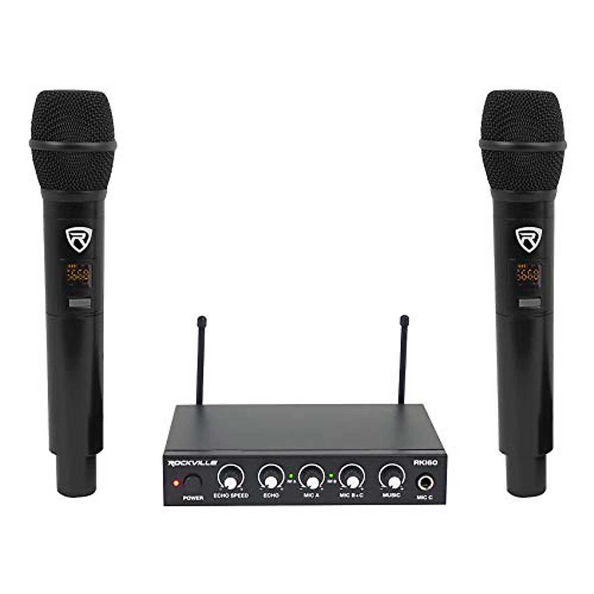 Rockville Hybrid Home Theater Karaoke Machine System w/8" Sub+(2) Wireless Mics