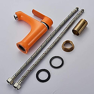 Bath Basin Brass Faucet Cold And Hot Water Taps Orange Bathroom Mixer