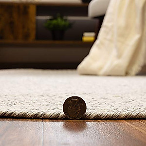 Super Area Rugs Farmhouse Braided Rug Cotton Kitchen Reversible Carpet, Gray & White, 6' Round