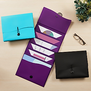 Avery Slide & View Expanding File Folder, 6 Pockets, Letter Size, 1 Aqua Folder (73544)