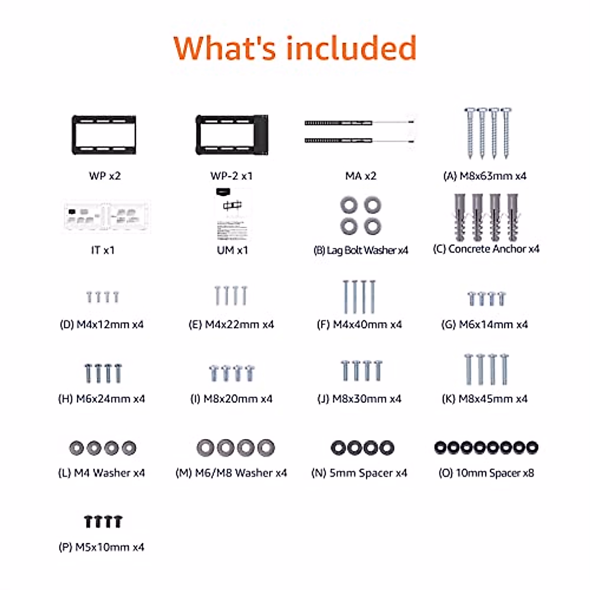 Amazon Basics Low Profile TV Wall Mount with Horizontal Post Installation Leveling for 32-Inch to 86-Inch TVs