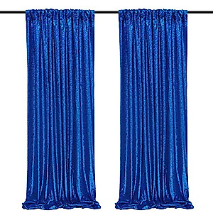 Navy Blue Sequin Backdrop 2 Panels 2ftx8ft Glitter Backdrop Curtains Birthday Party Decoration Photography Backgrounds Fabric Backdrop