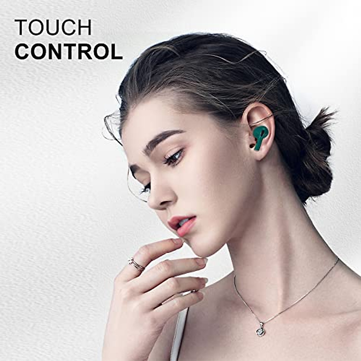 LHBHT Bluetooth Wireless Earbuds,Noise Cancelling True Wireless Earbuds,Touch Control Earbud & in-Ear Earbuds,Earbuds Includes Compact Type C Charging Case Fast Charging,Perfect for Work Travel Sport