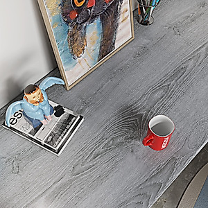 FunStick 24"x200" Thick Grey Wood Contact Paper for Cabinets Countertops Wood Grain Contact Paper Self Adhesive Rustic Wood Wallpaper Peel and Stick Removable Wood Wall Paper for Desk Furniture Shelf