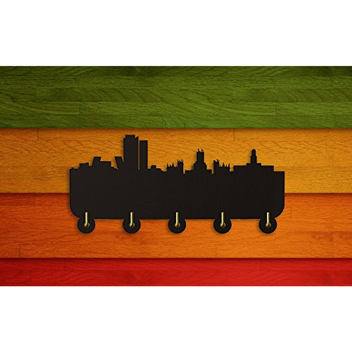The Geeky Days Spain Madrid Skyline City Landscape Creative Home Decor Wall Art Wall Hooks Tourist Attraction Bathroom Door Living Room Decor Towel Robe Hooks Clothes Coat Hats Hooks Hanger