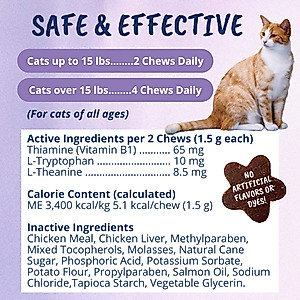 Under the Weather Pet Natural Calming Chews for Cats | Promotes Calmness and Relaxation During Stressful Situations | 60 Star Shaped Soft Chews