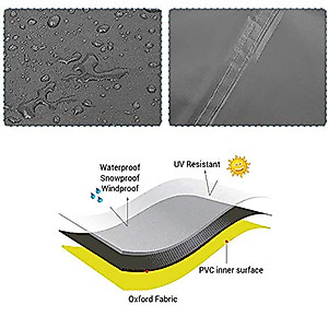 QIAOH Garden Furniture Covers Round 128x38in, Garden Table Cover, 420D Heavy Duty Protection Waterproof Windproof Weatherproof & Anti-UV Outdoor Patio Circular Table Cover, Patio Furniture Cover