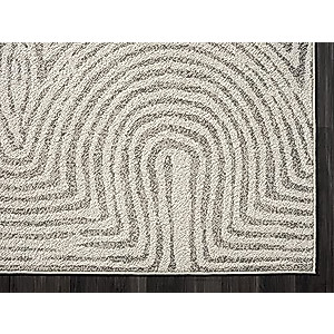 Abani Large Area Rug - Farmhouse Rugs, Stain and Shedding Resistant Large Area Rugs for Living Room, Brown Beige African Pattern ​Dining Room Rug, Rectangle Large Rugs 7'9" x 10'2"