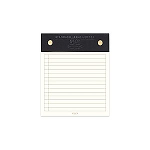 DesignWorks Ink Standard Issue Ledger No. 7 Black To Do List Notepad, 5" x 6" - Aesthetic Desk Accessories and Cute Office Supplies for School, Work From Home, Teachers, and Small Business