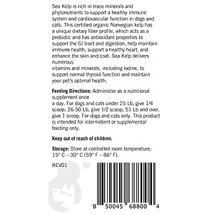 Kelp Powder for Dog & Cat - Organic Sea Kelp Supplement Granules Powder (16 Oz, 1 Pound)