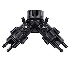 Yulaiyoen 1/4 Inch Drip Irrigation Tubing to Faucet Adapter Connector, 2 Way Y Splitter for 3/4" Inch Garden Hose to 1/4 Inch Drip Irrigation Hose