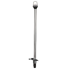 Attwood 7100A7 Stowaway Light with Plug-in Base, 24-Inch-Long Pole, 2-Mile 360-Degree Illumination for Boats Up to 65.6 Feet