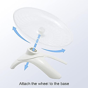 Hamster Wheel Hamster Flying Saucer Silent Exercise Wheel Running Wheel for Dwarf Hamsters Gerbil Mice Small Animals (White)