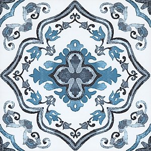 FloorPops FP3932 Marrakesh Peel & Stick Floor Tiles, Blue