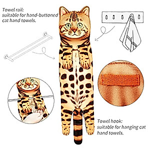 Infaccial 6-Pack Cat Hand Towels Set for Bathroom Kitchen-Cute Cat Hanging Towel Decorative Animal Washcloths Face Towels Cat Decor-Funny Housewarming Cat Gifts for Cat Lovers for mom (6-Pack)