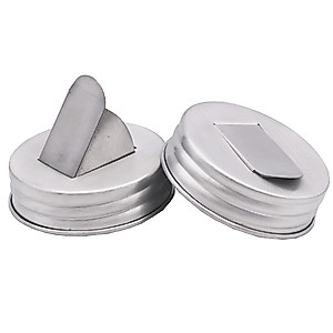 Grain Dispenser Pouring Lids by Mason Jar Lifestyle (2 Pack, Regular Mouth)