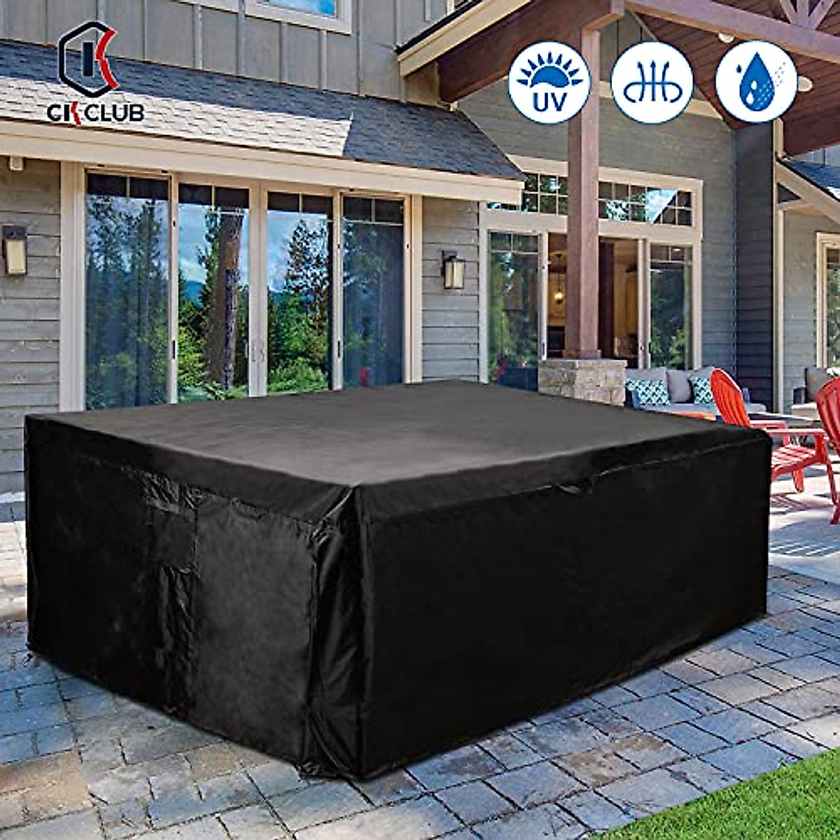 Patio Furniture Sectional Set Covers Large Waterproof Outdoor Furniture Set Covers Loveseat Set Covers Rectangle Heavy Duty 90 inch L x 64 inch W x 28 inch H
