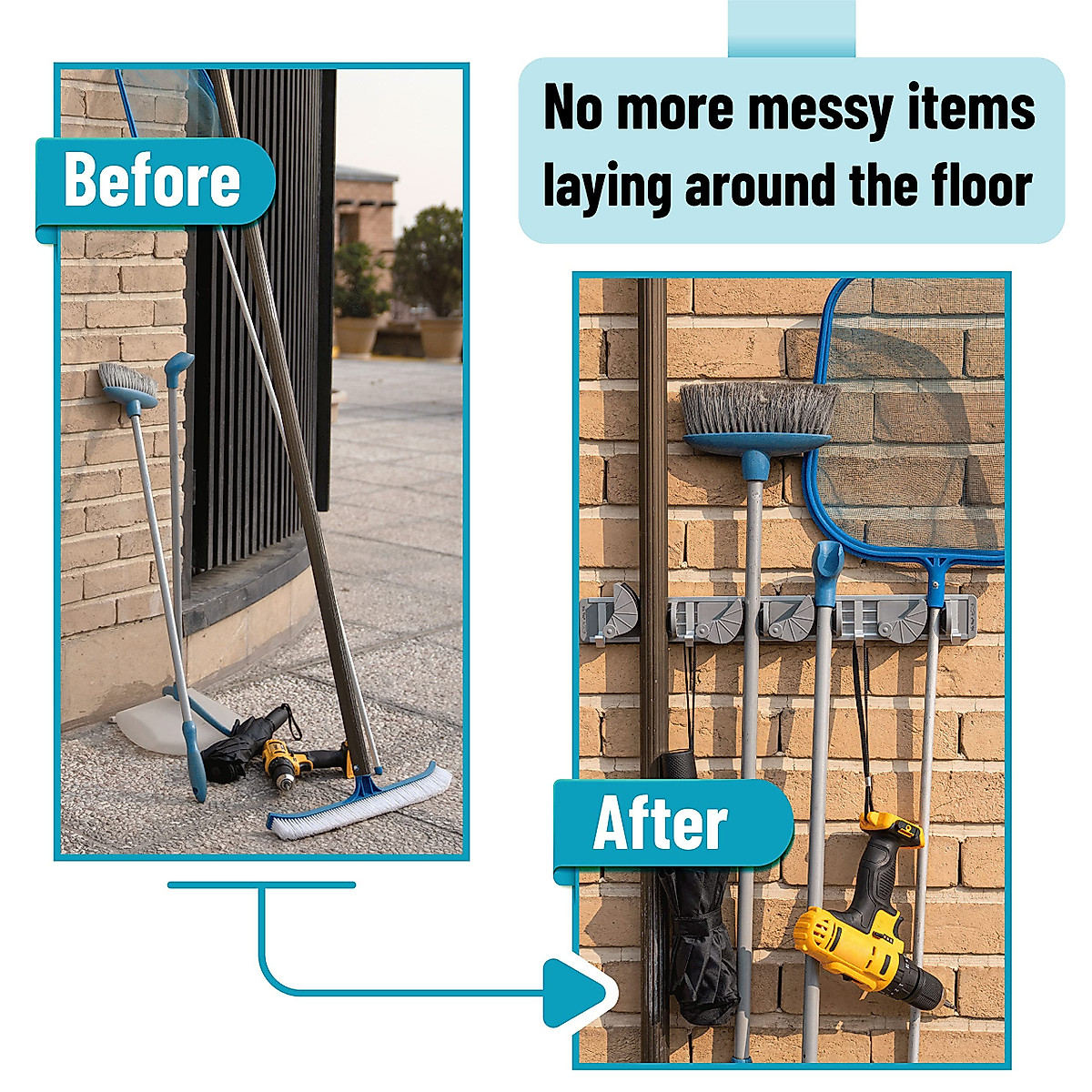 Mr. Pen Aluminum Storage Rack with 4 Hooks, Lightweight and Durable