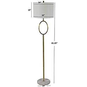 Décor Therapy PL4337 Ava Floor Lamp, Polished Brass, White Marble