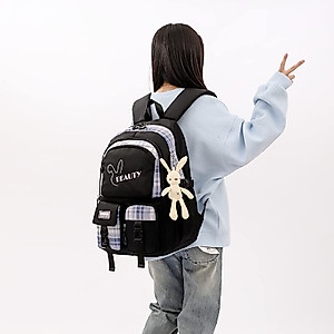 ROERPPM Laptop Backpacks 15.6 inch Bag College Backpack Anti Thief Travel Daypacks Large Bookbags for lady Women (Black)