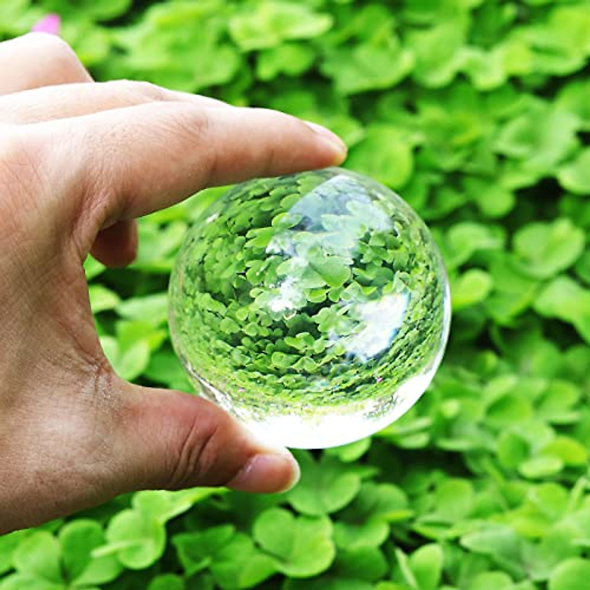 LONGWIN 60mm(2.4inch) Crystal Ball Solid Photography Glass Ball Spere with Golden Flower Stand Magic Ball