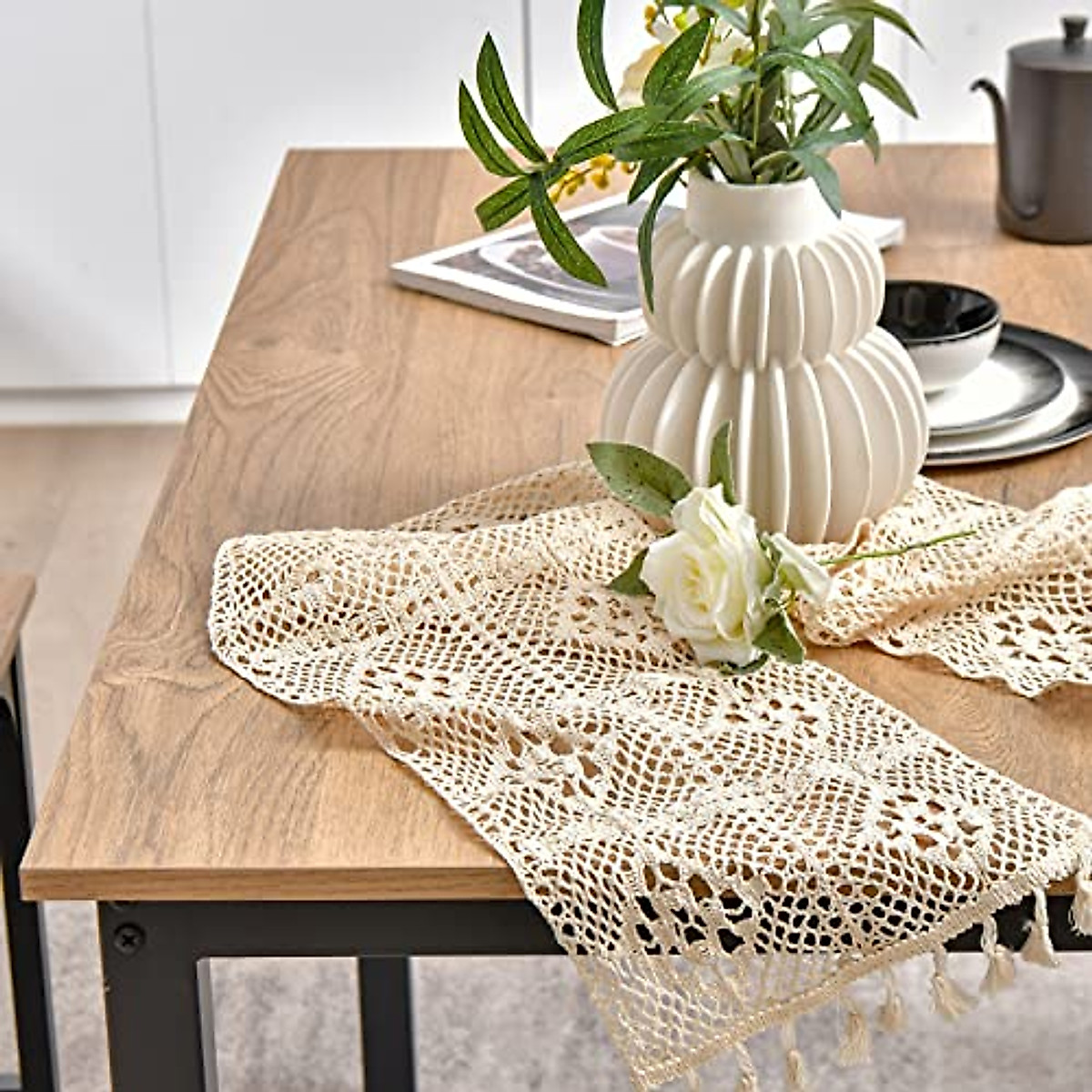 Giantex Dining Table with Bench, Modern Studio Collection Table with 2 Benches, Kitchen 3Pcs Bench Dining Table Set with Metal Frame for Living Room, Kitchen, Small Space