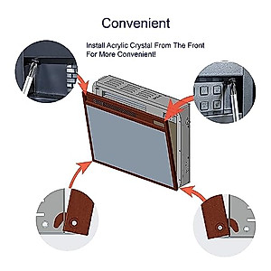 TopCity 60" Fireplace TV Stand for Up to 70" TV Farmhouse Entertainment Center with 24" Electric Fireplace Media Console Cabinet with LED Light for Living Room (Gray)