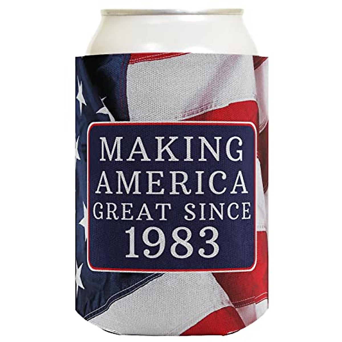 Birthday Gifts for 40th Birthday Making America Great Since 1983 40th Birthday Gag Gifts for Birthday Party 2 Pack Can Coolie Drink Coolers Coolies USA Flag