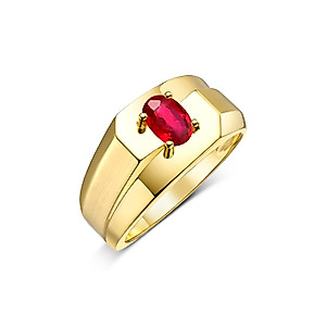 Rylos Oval Silitaire Red Ruby Ring - July Birthstone* Size 9