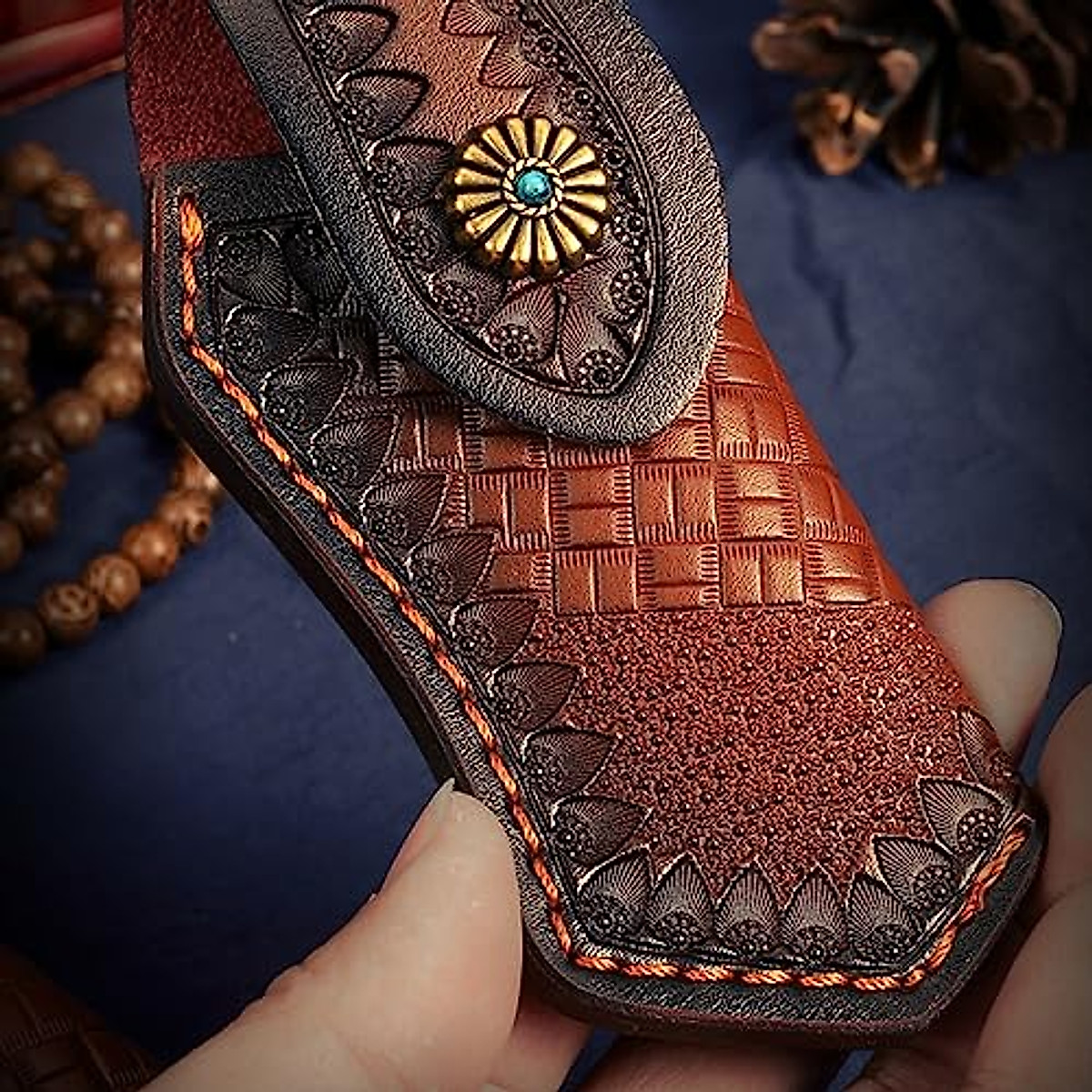 WEISUYUUS Leathers Sheath Folding Knife Pouches Leathers Knife Holsters Folding Knife Sheath Great for Camping Outdoor Activities