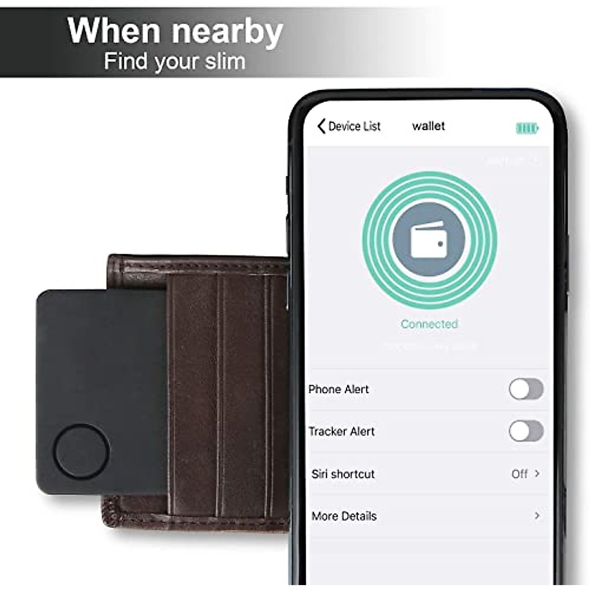 NUFR Wallet Tracker Finder Locator, Small Best Slim GPS Credit Debit Card Find Wallet Location Chip Tracker Device for Men Lost Waterproof with Built-in 24-30 Months Battery