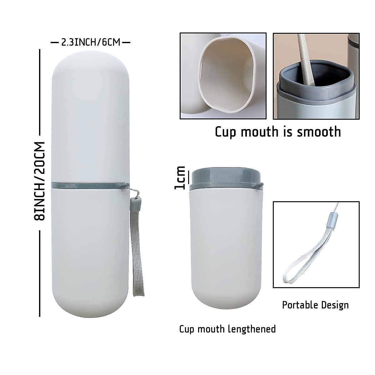 ssupfree 2 PCS Travel Toothbrush Holder Portable Toothbrush Travel Case Toothbrush Travel Container Toothpaste Storage Toothbrush Case and Carrier for Travel School Bussiness Trip Bathroom, White